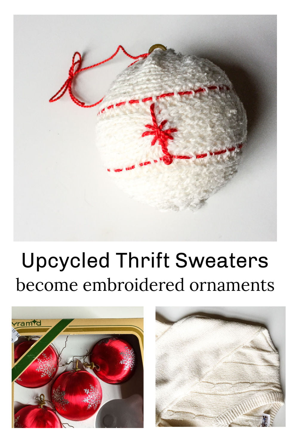 Embroidered Sweater Ornaments Made by Hand | Hearth and Vine