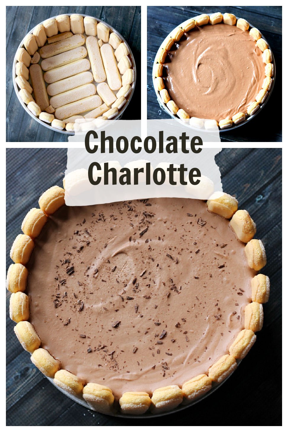 Chocolate Charlotte Cake with Lady Fingers for a Fancy Dessert