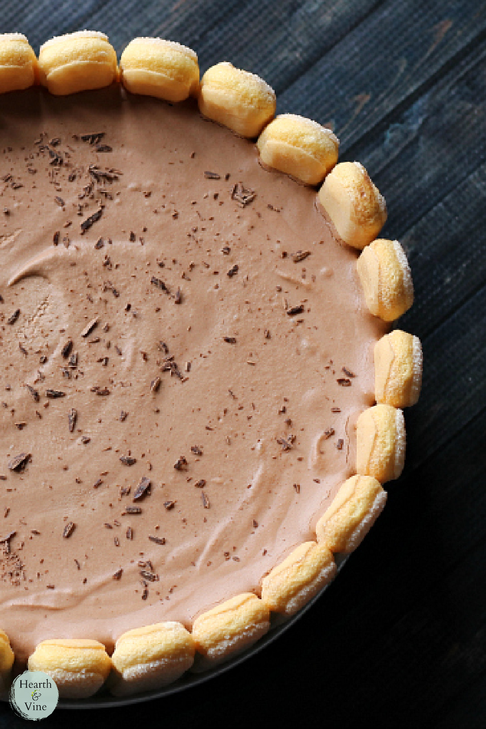 Chocolate Charlotte Cake with Lady Fingers for a Fancy Dessert