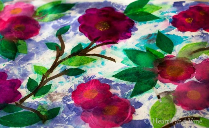 Tissue Paper Art Upcycled Tray | Hearth and Vine