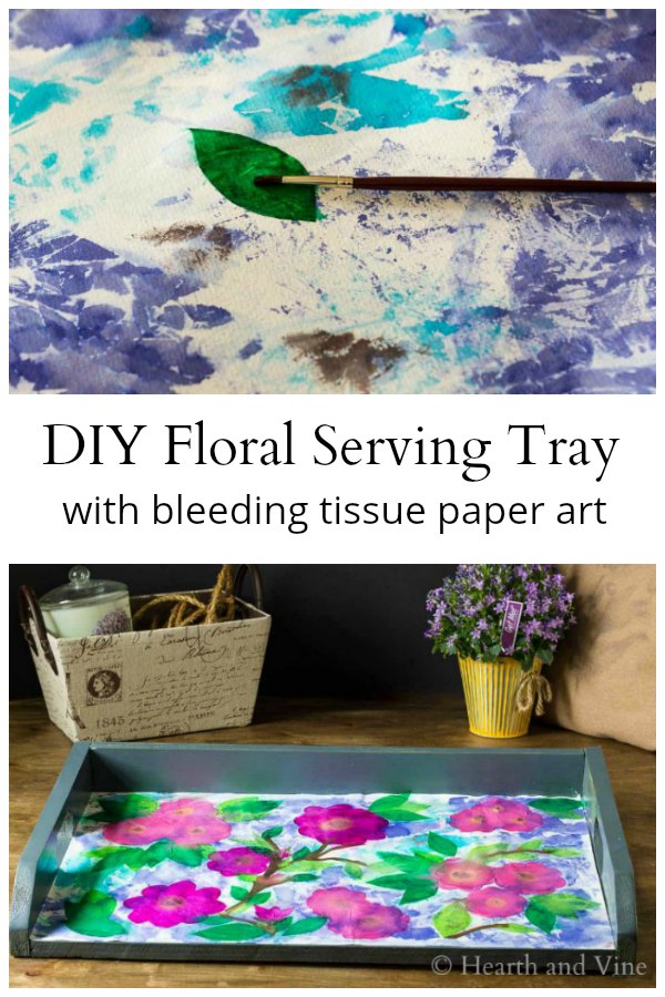 Bleeding Tissue Paper Art: Decorating a Serving Tray | Hearth and Vine