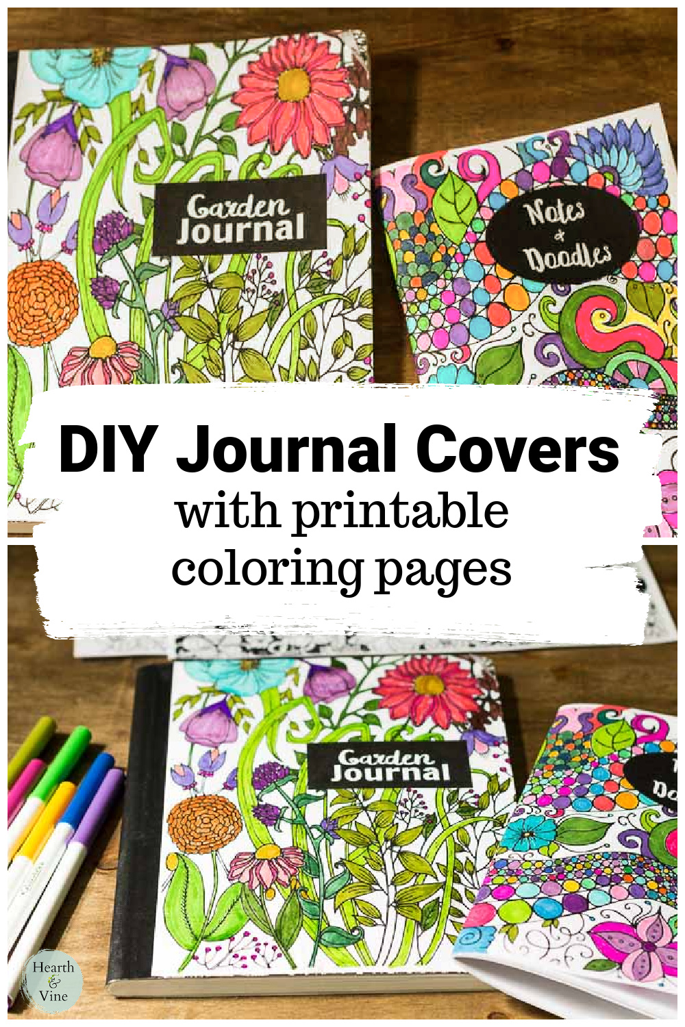 DIY Journal Covers with Coloring Pages | Hearth and Vine