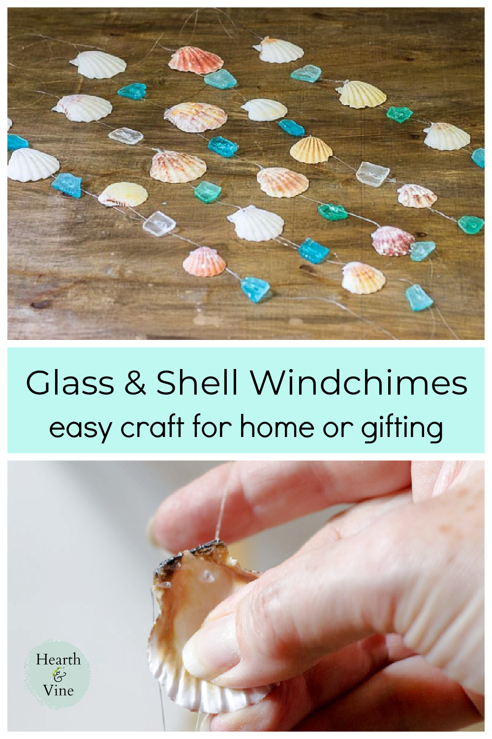DIY Sea Glass Wind Chime with Seashells Inspired by "The Choice"