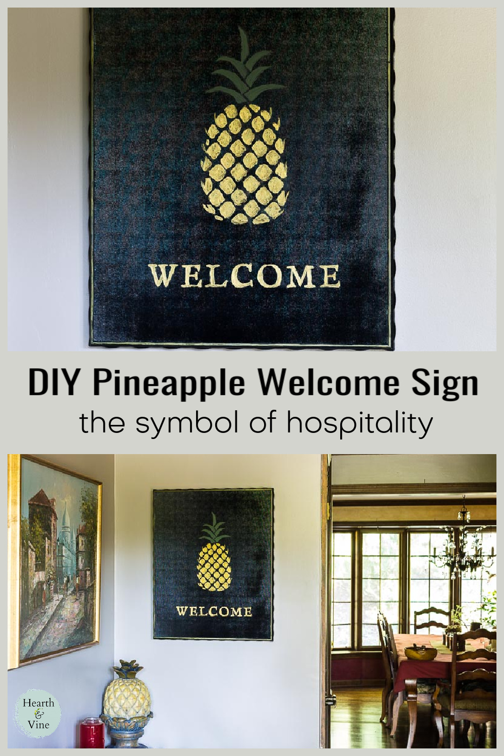 How to Make a Welcome Sign from a Thrift Store Picture