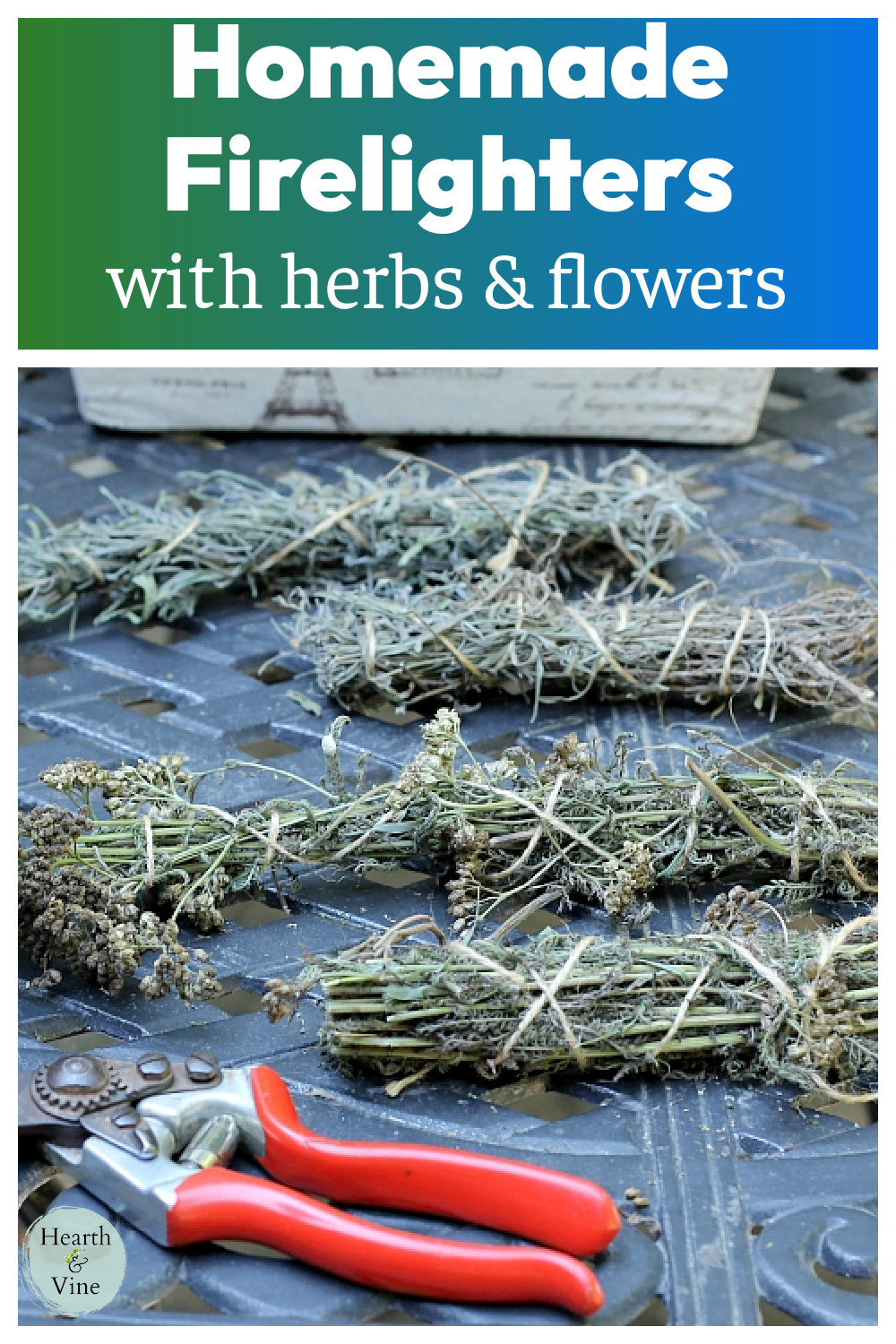 Homemade Firelighters/Firestarters - Dried Herbal Bundles