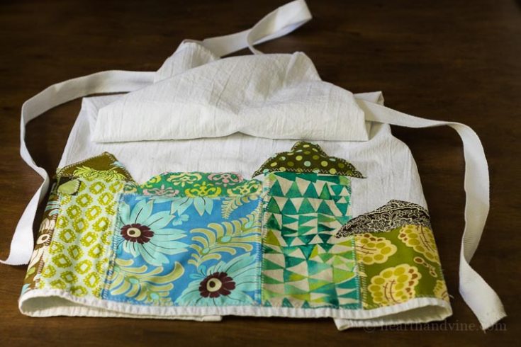 Dish Towel Apron with Whimsical House Applique | Hearth and Vine