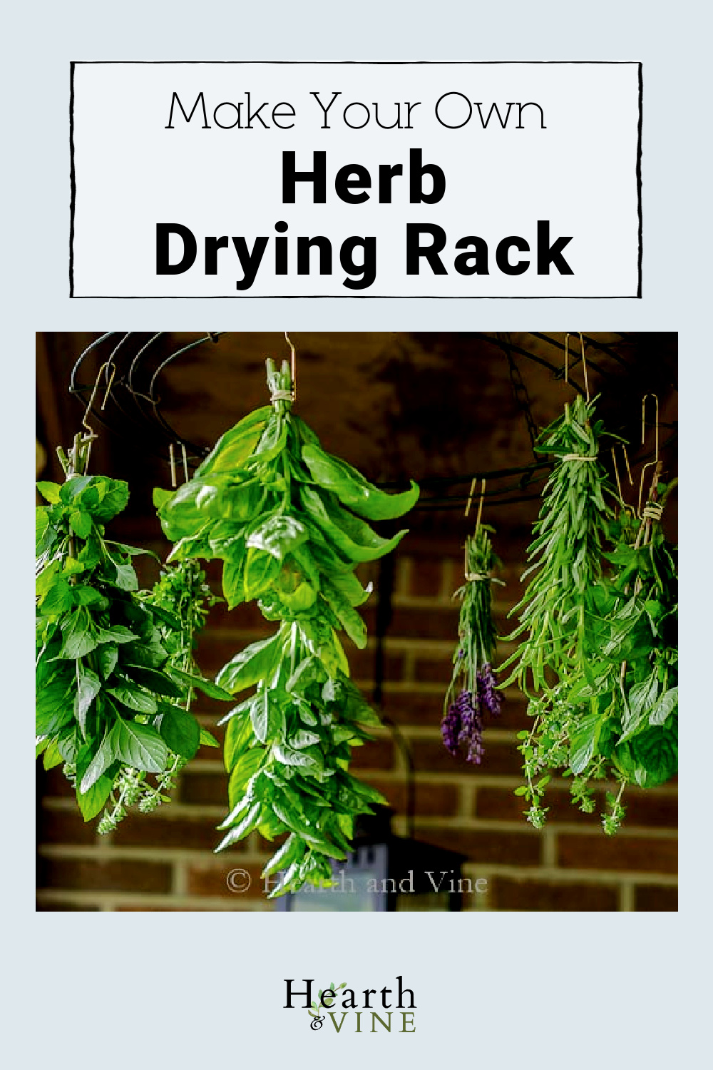 DIY Herb Drying Rack Tutorial Using Basic Recycled Materials