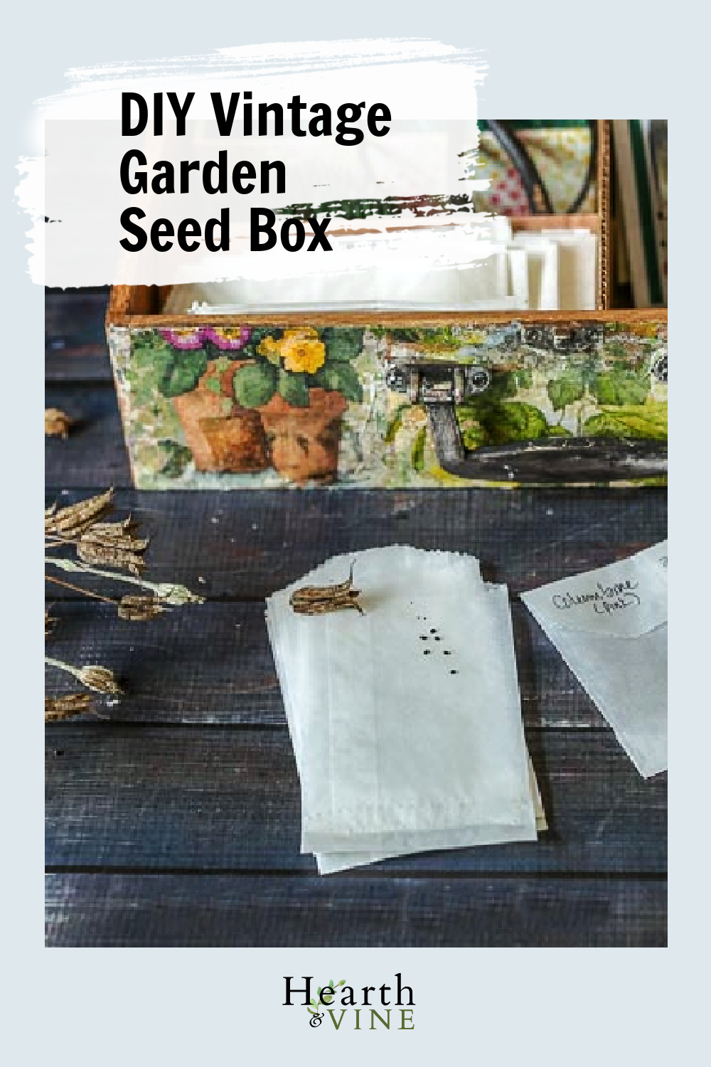DIY Antique Wooden Seed Box - Make One for All Your Garden Treasures
