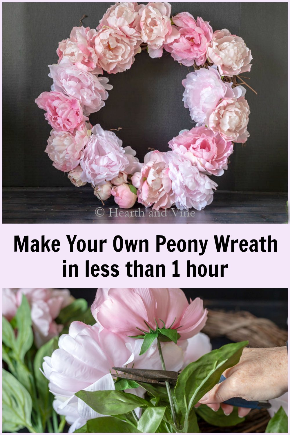 Make a Beautiful Spring Peony Wreath in Under an Hour