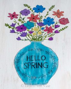 How to Make a Hello Spring Wood Sign - Free Printable