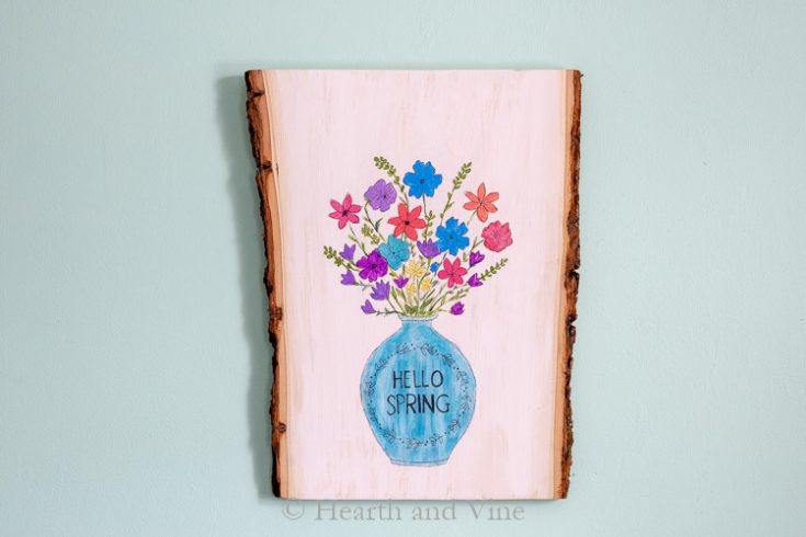How to Make a Hello Spring Wood Sign - Free Printable
