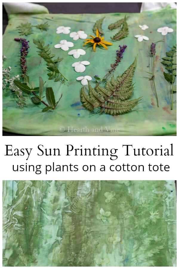 Sun Printing on Fabric with Flowers and Leaves | Hearth and Vine