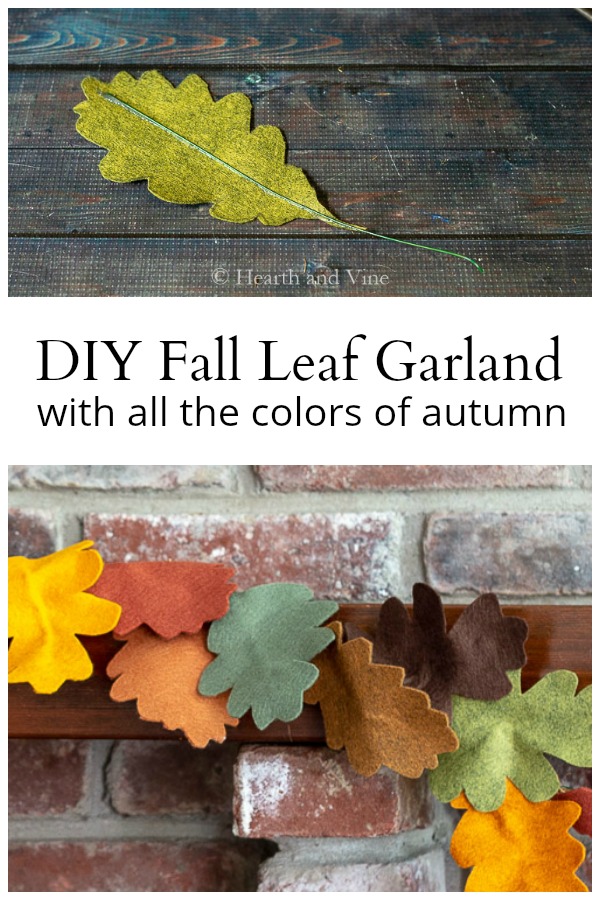 Fall Leaf Garland DIY for a Cheery Colorful Mantel | Hearth and Vine