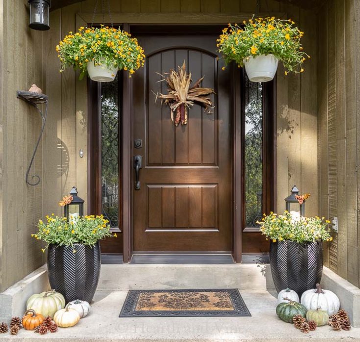 Fall Porch Decor - Beautiful Flowers, Pumpkins and More