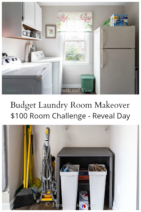 Budget Laundry Room Makeover Reveal | $100 Challenge