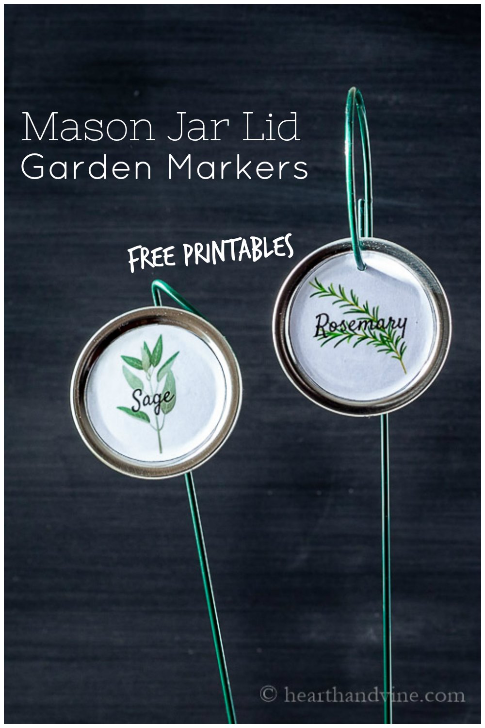 DIY Plant Markers from Mason Jar Lids | Hearth and Vine