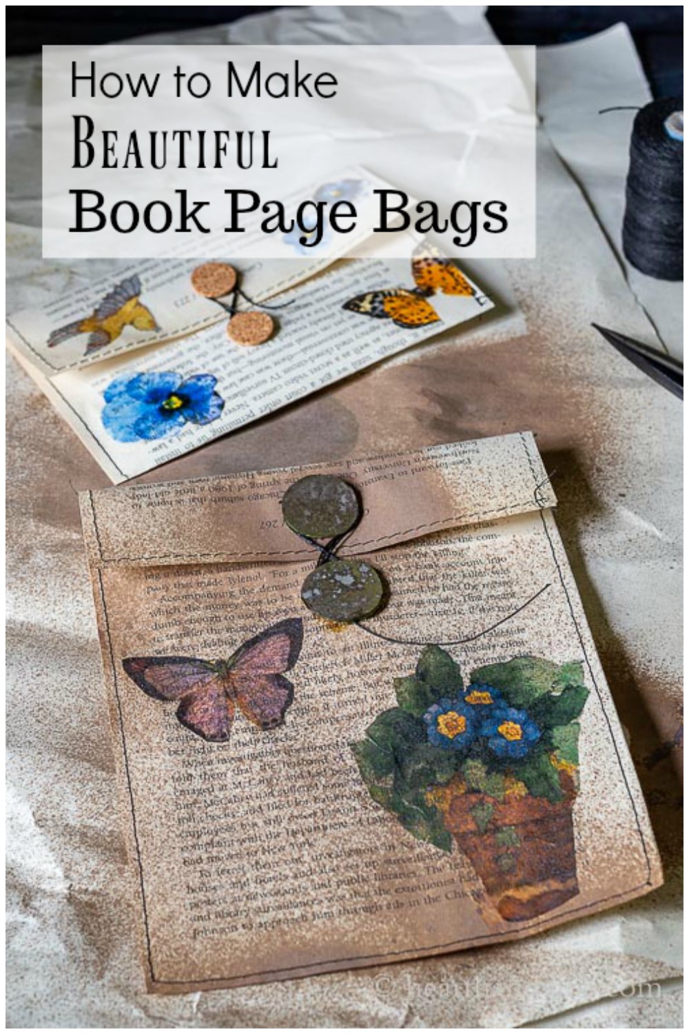 DIY Beautiful Book Page Bags Craft | Hearth and Vine