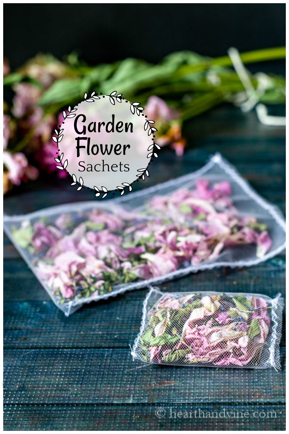 Homemade Floral Sachets with Peonies, Lavender and Mint | Hearth and Vine