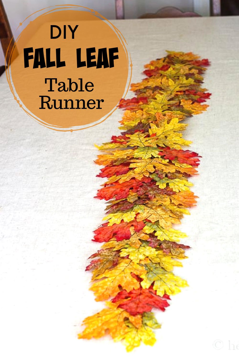 How to Make an Easy Faux Leaf Fall Table Runner | Hearth and Vine