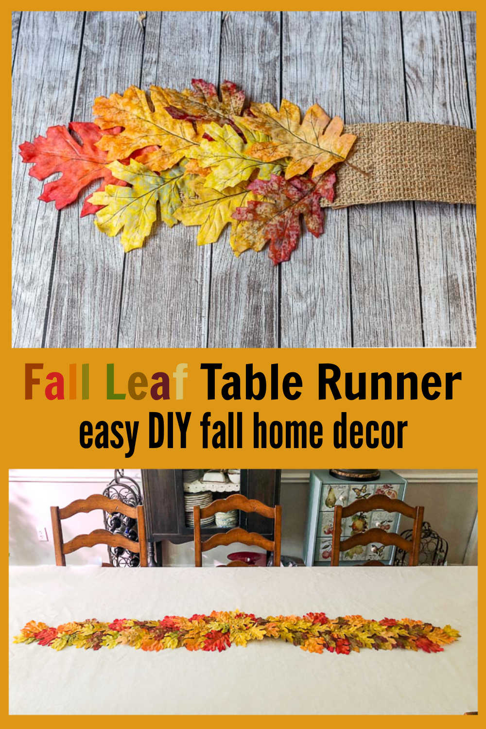 How to Make an Easy Faux Leaf Fall Table Runner | Hearth and Vine