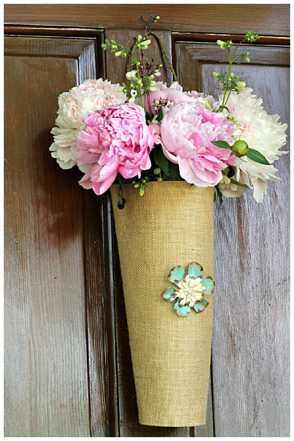 Make a Hanging Burlap Flower Vase to Show Off Your Garden Plants