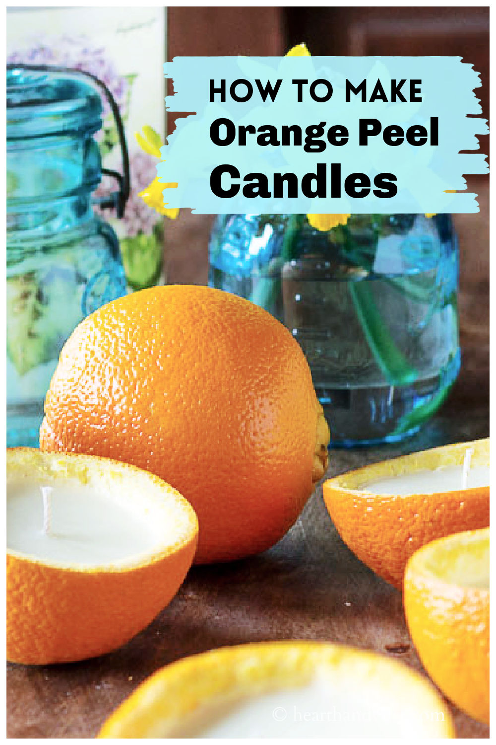 Homemade Orange Peel Candles with Essential Oils