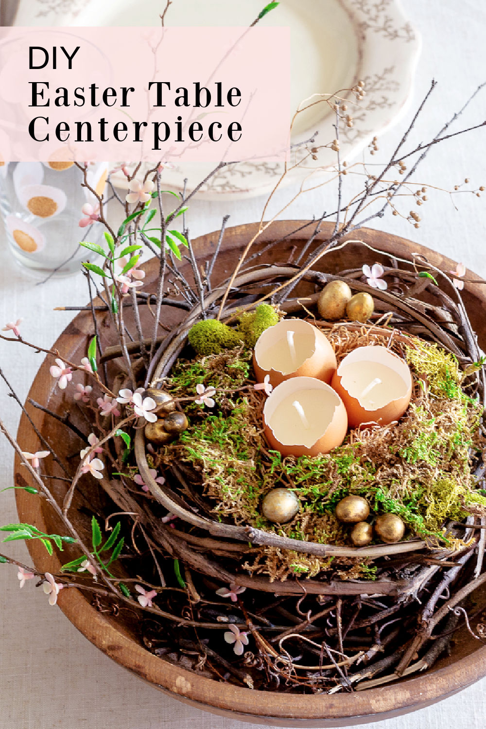 DIY Easter Table Centerpiece with Touches of Spring