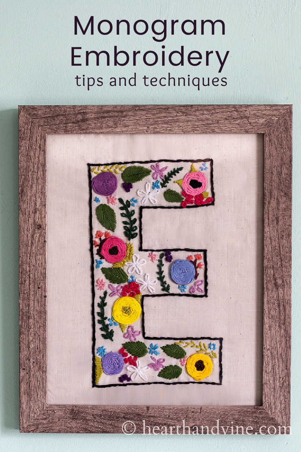 Easy Hand Embroidered Monogram Letter Art Tutorial