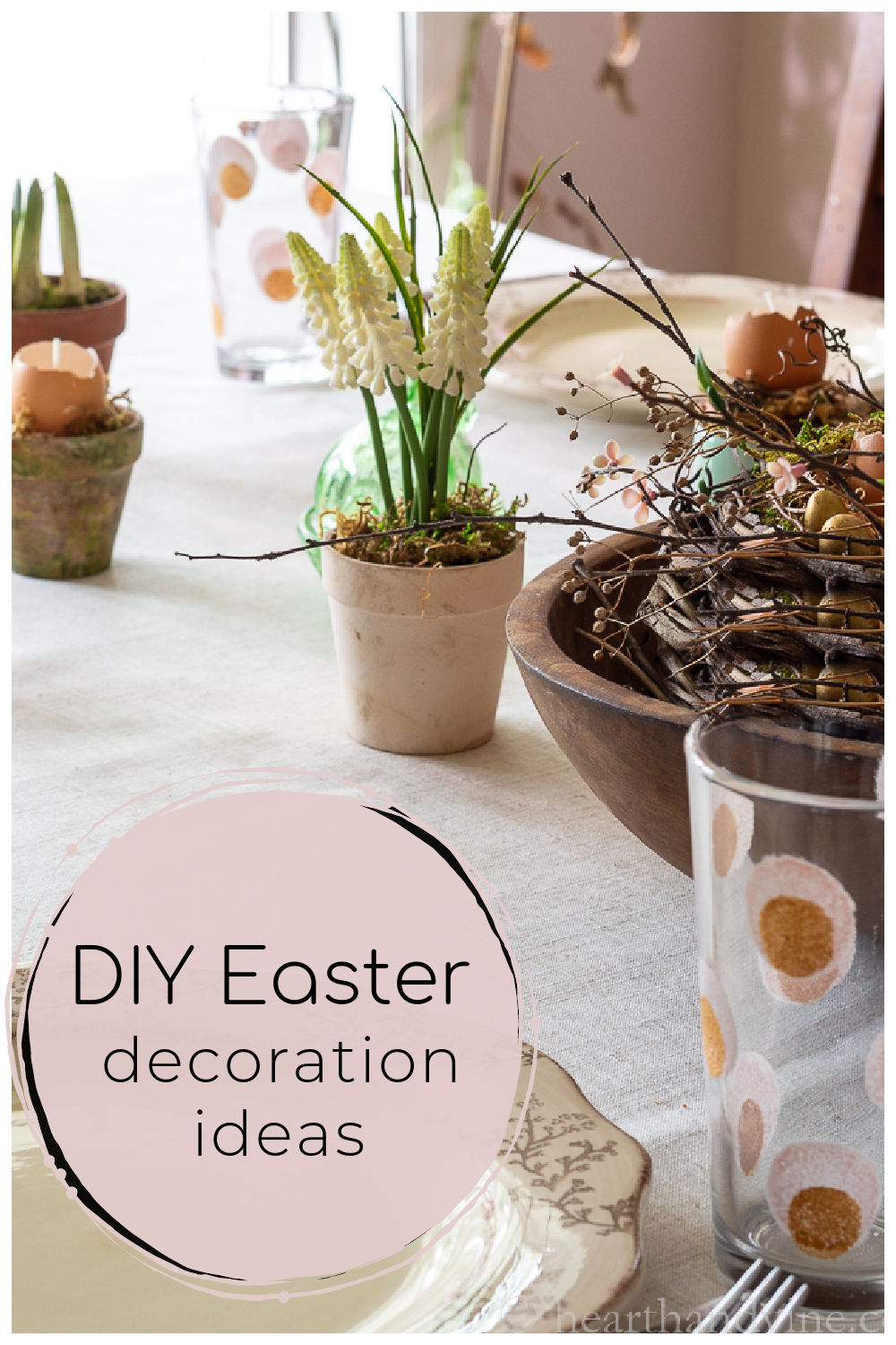 DIY Easter Table Centerpiece with Touches of Spring