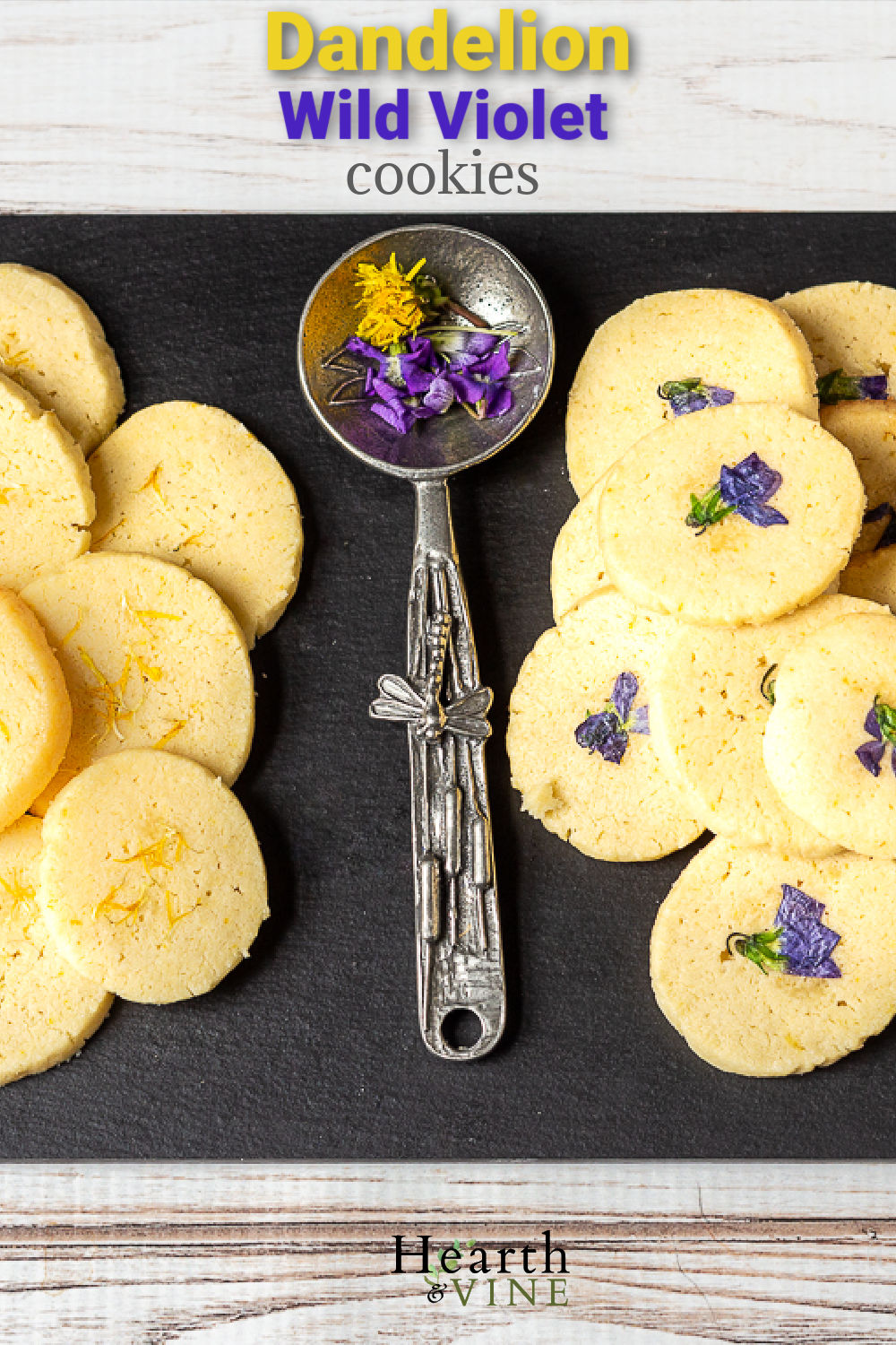 Tasty and Easy Edible Flower Cookies with Dandelions and Wild Violets
