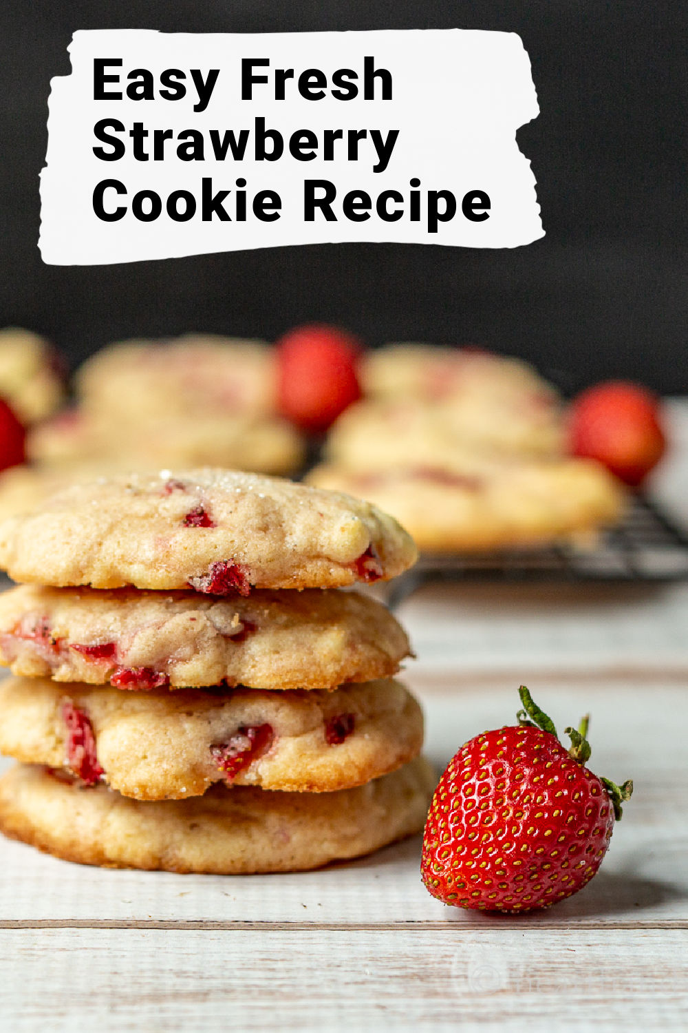 Strawberry Cookies Made with Fresh Strawberries