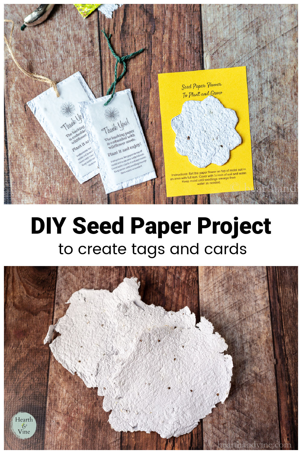 DIY Seed Paper Craft for Cards and Gift Tags | Hearth and Vine