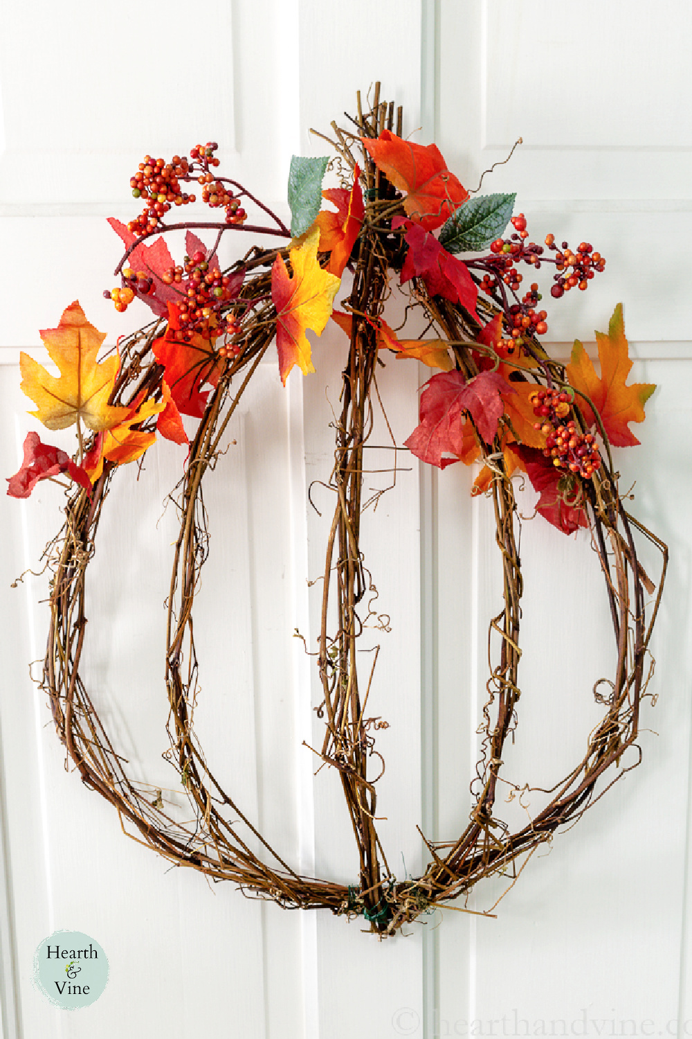 DIY Grapevine Pumpkin Wreath You Can Make for Next to Nothing