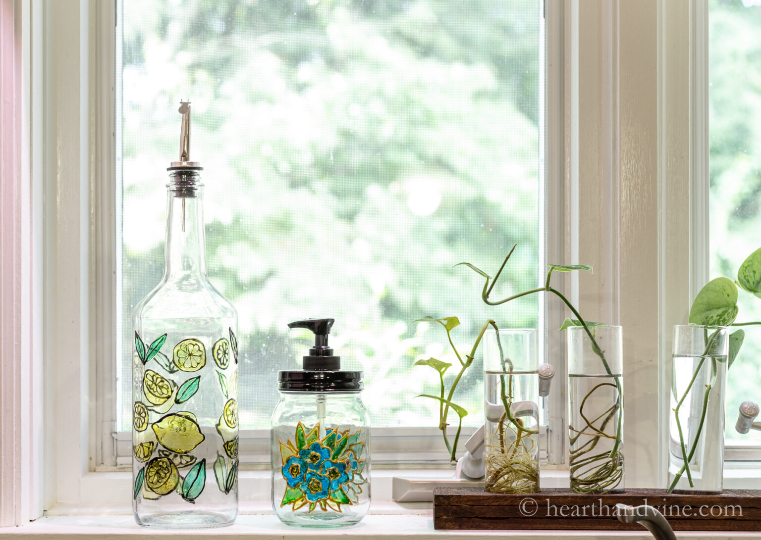 Bottle Art Painting To Look Like Stained Glass | Hearth and Vine
