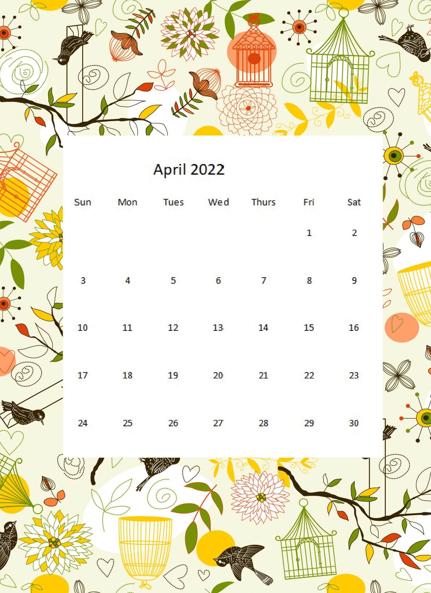 2022 Colorful Monthly Calendars - Free Printable | Hearth and Vine