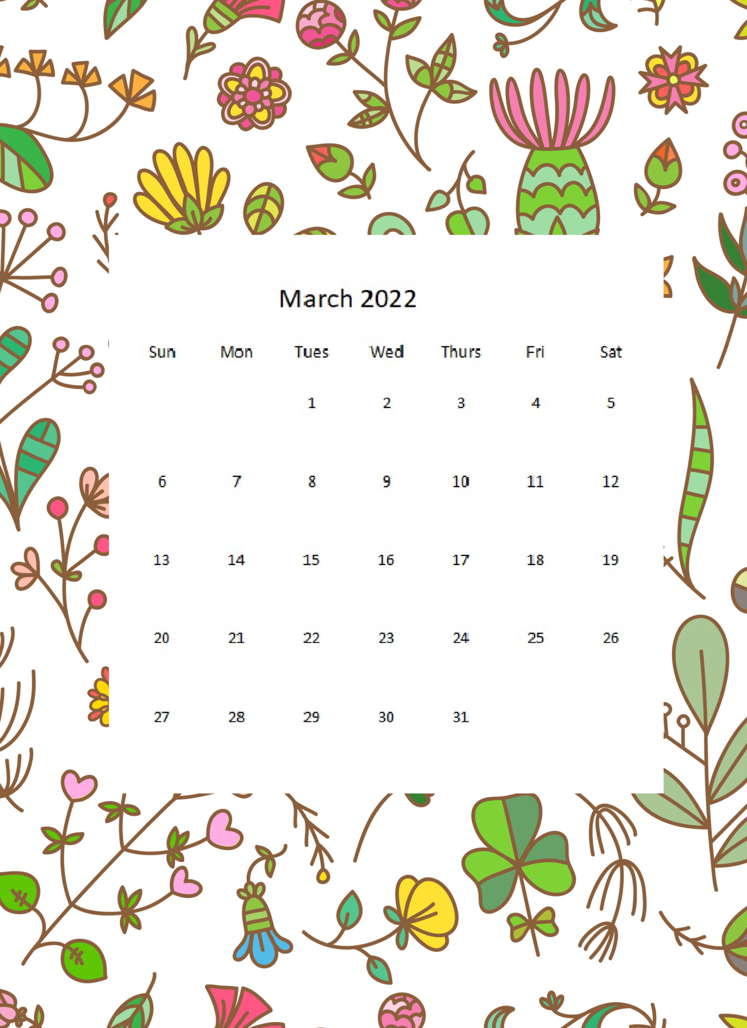 2022 Colorful Monthly Calendars - Free Printable | Hearth and Vine
