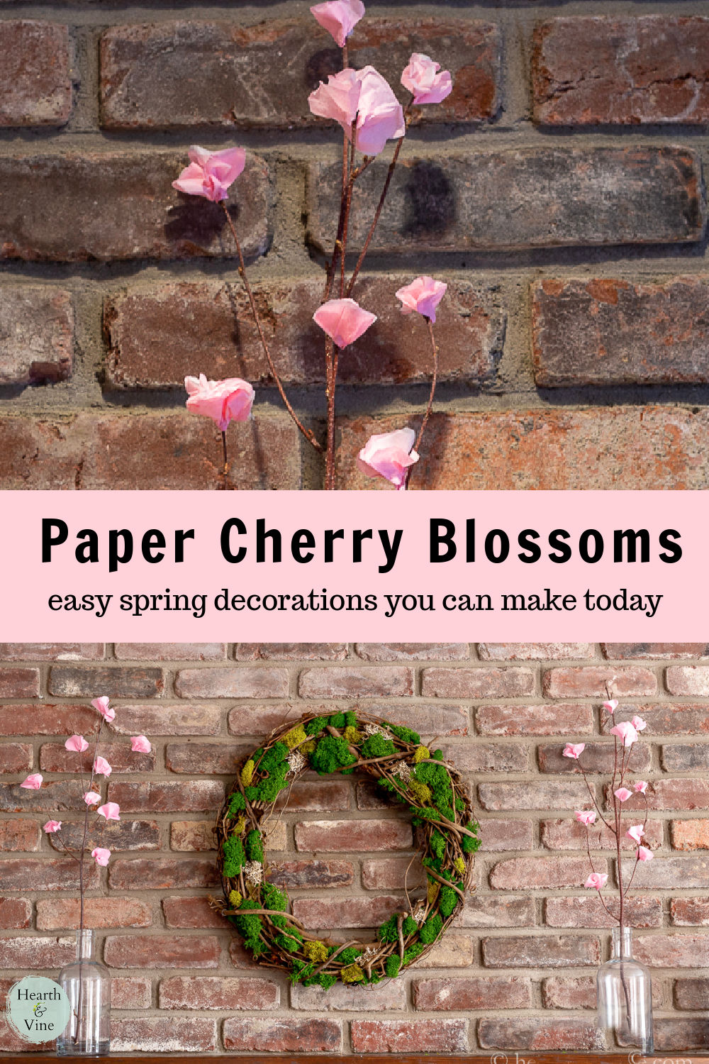 Paper Cherry Blossoms Easy Tutorial | Hearth and Vine