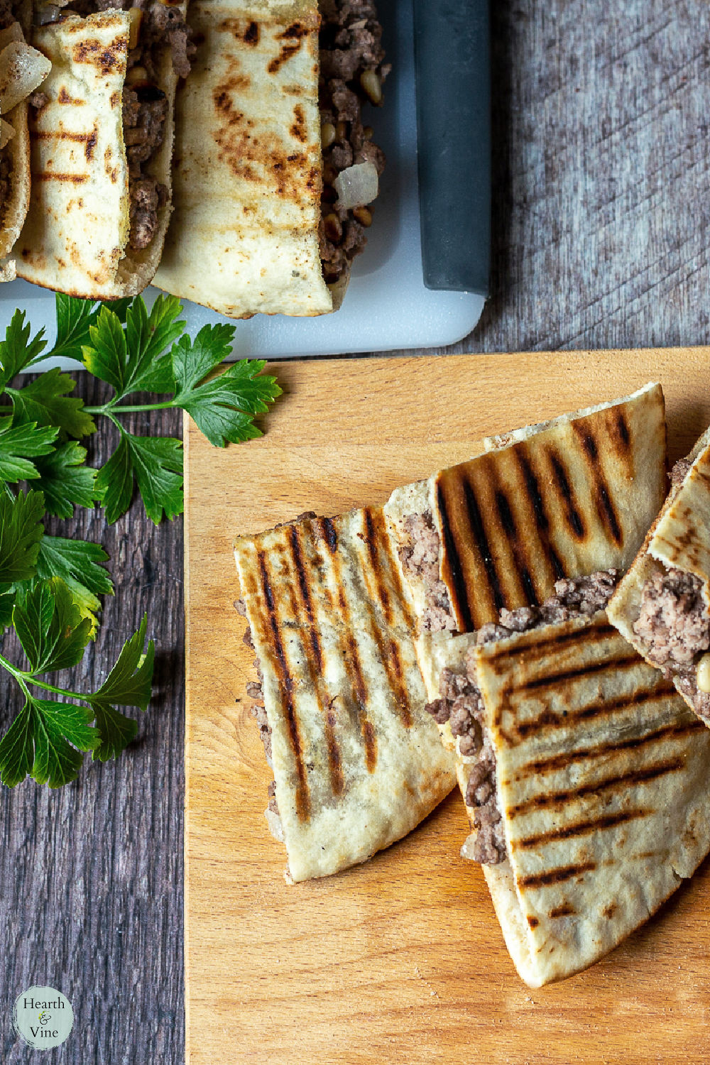 Arayes - Arabic Meat Stuffed Grilled Pitas | Hearth and Vine