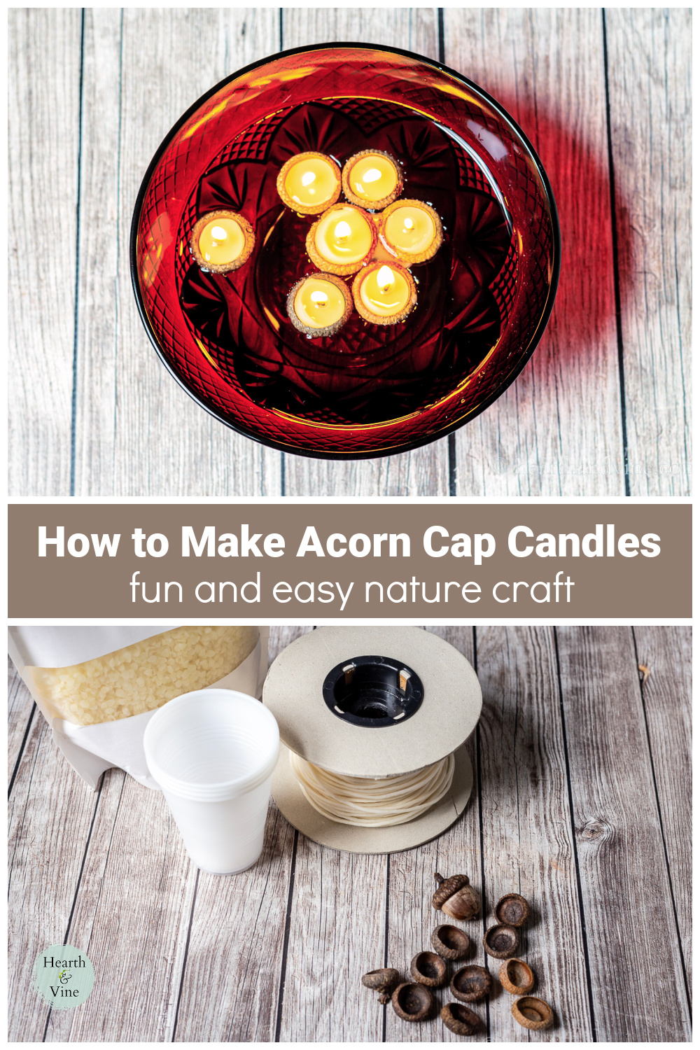 How to Make Acorn Cap Candles | Hearth and Vine