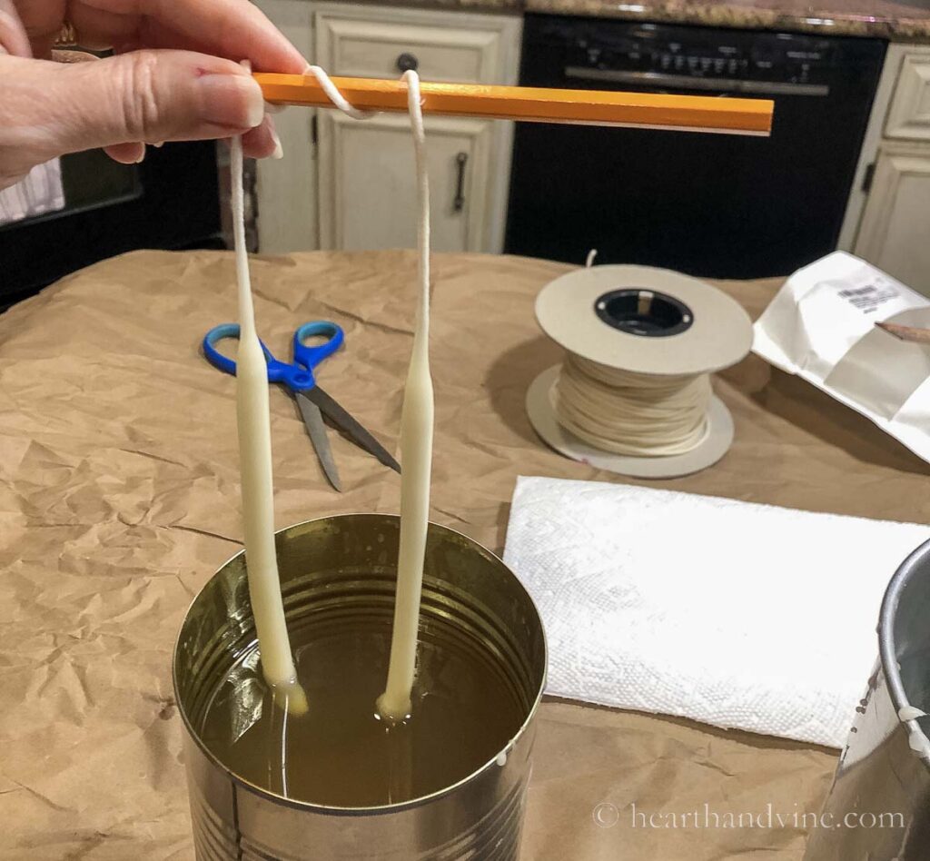 Hand Dipping Candles with Beeswax | Hearth and Vine