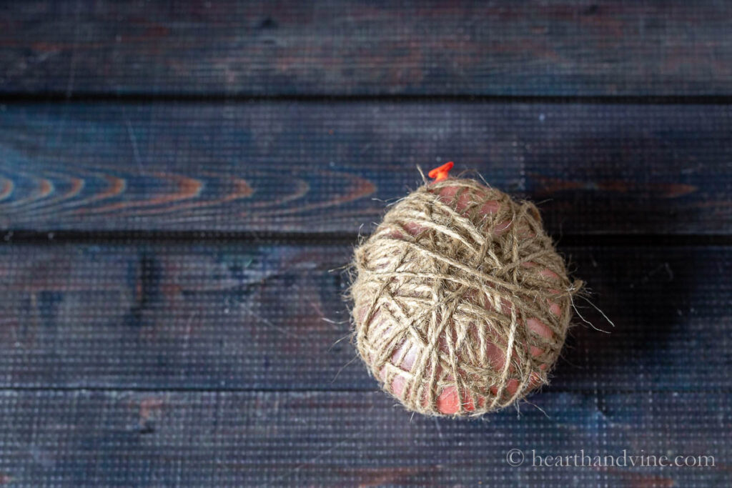 DIY Twine Ornament Balls with Glitter | Hearth and Vine