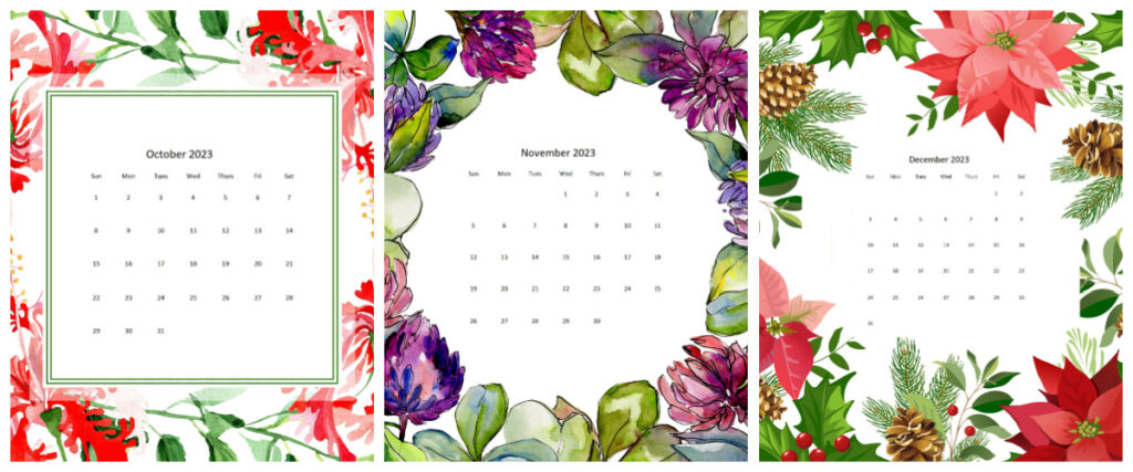 Free Floral Calendars by Month for 2023 | Hearth and Vine