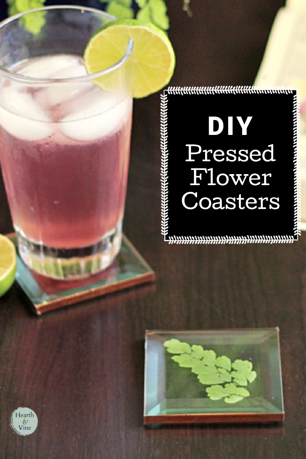 Pressed Flower Glass Coasters Simple Tutorial | Hearth and Vine