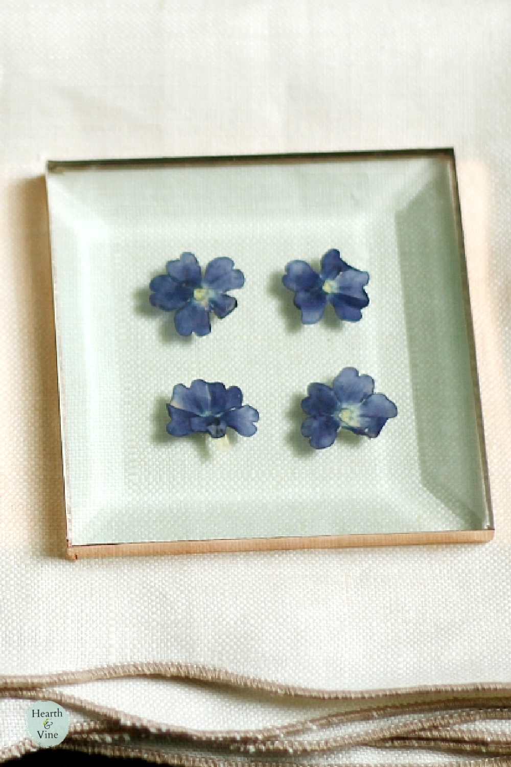 Pressed Flower Glass Coasters Simple Tutorial | Hearth and Vine