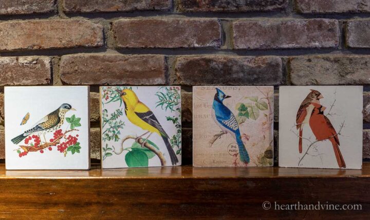 DIY Wood Block Art with Bird Prints for Spring | Hearth and Vine