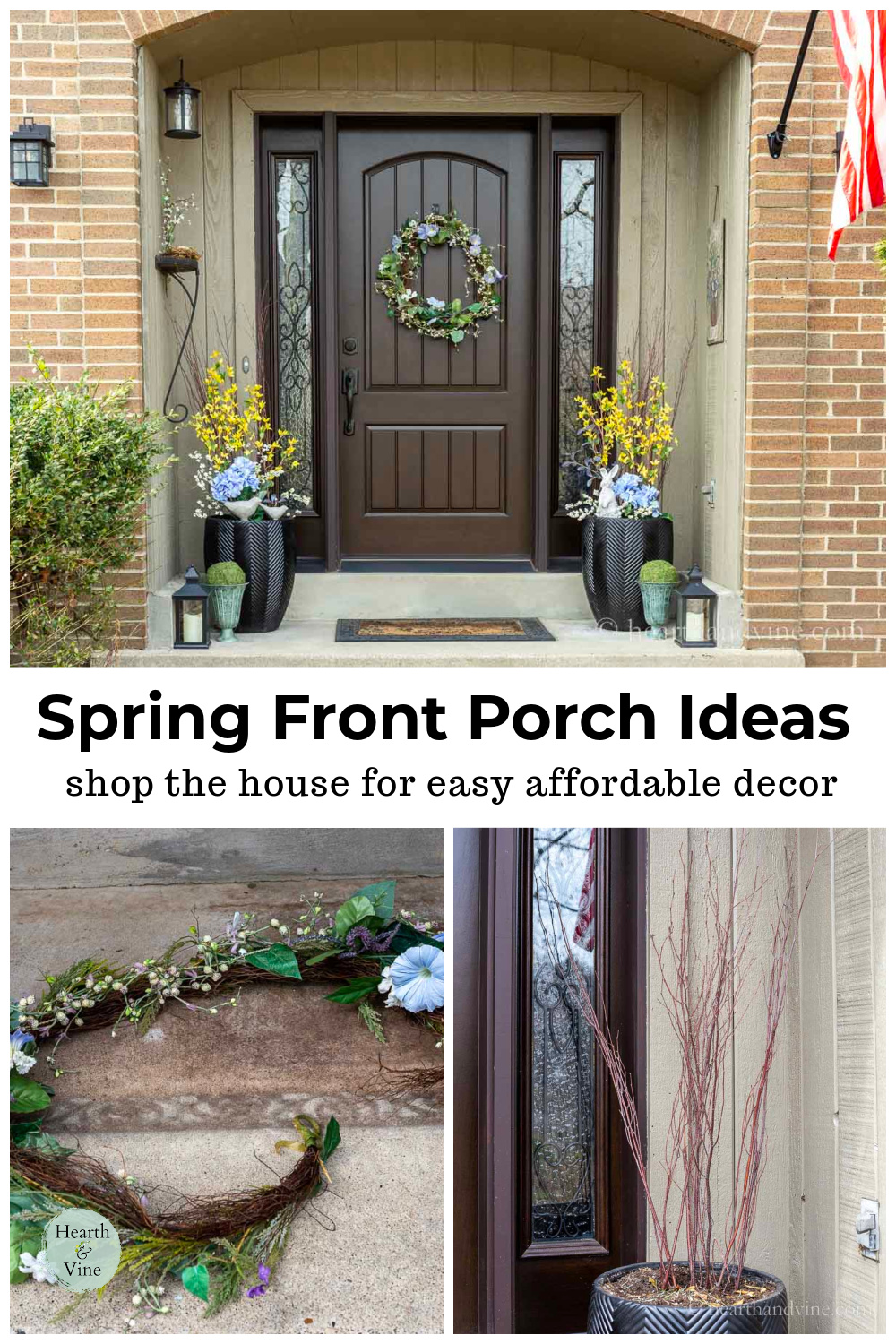 DIY Spring Front Door Porch Decor Ideas | Hearth and Vine