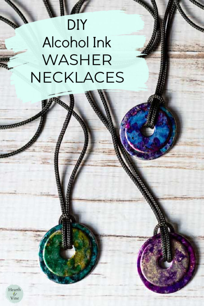 Alcohol Ink Washer Necklace Tutorial | Hearth and Vine