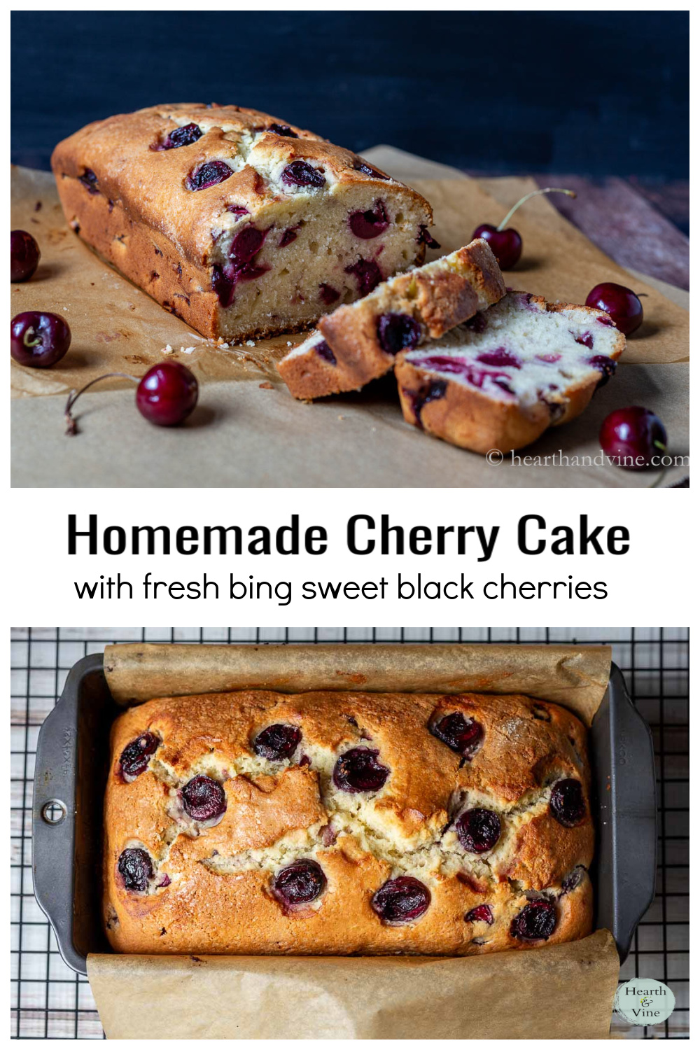 Cherry Loaf Cake with Sweet Black Cherries | Hearth and Vine