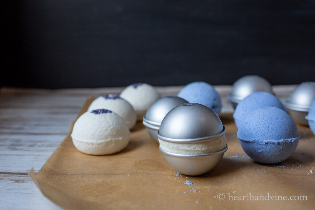 DIY Bath Bombs with Flowers and Color