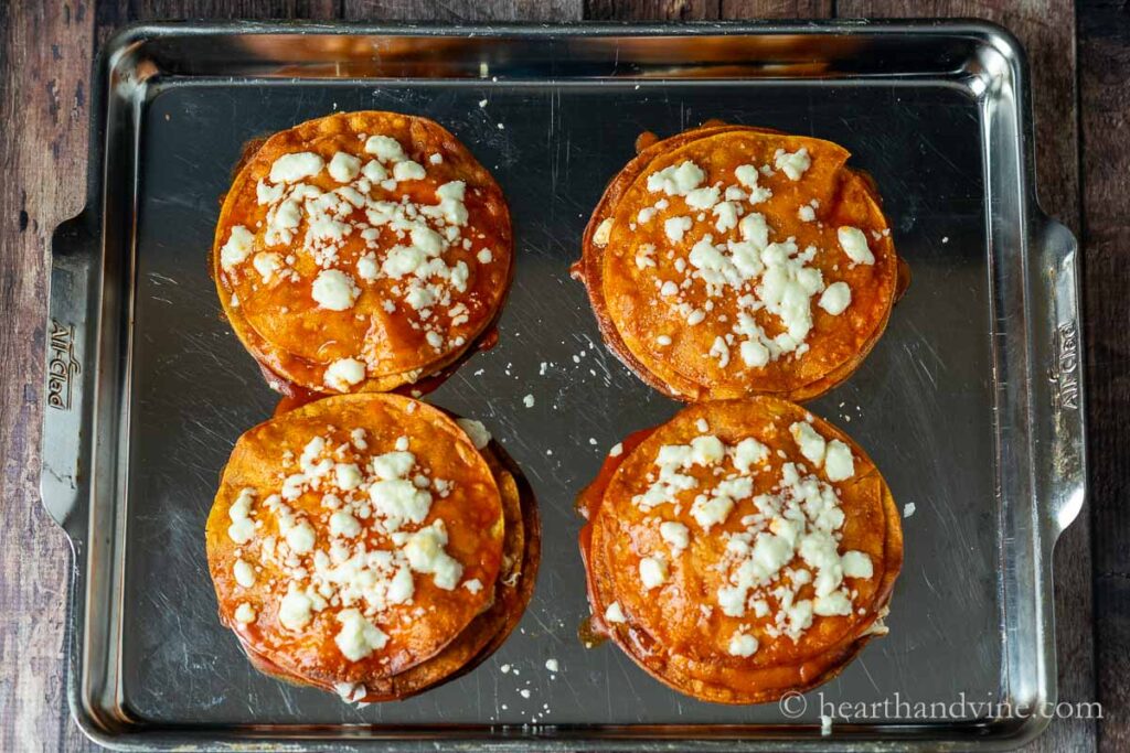 Stacked Chicken Enchiladas aka Enchiladas Sonorenses